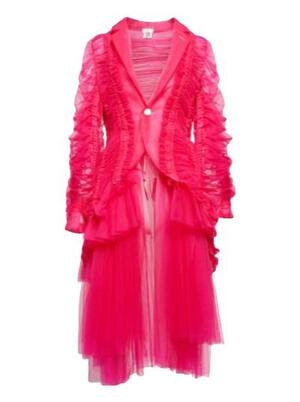 Comme Des Garçons Ruched Tulle Blazer Dress - Pink