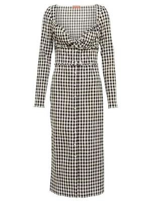 Altuzarra Gingham Cotton And Silk Dress - Gray
