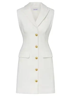 Veronica Beard Fairfax Sleeveless Mini Dress - White