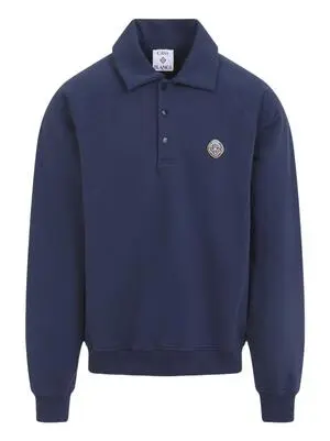 Casablanca Logo Patch Polo Shirt - Blue