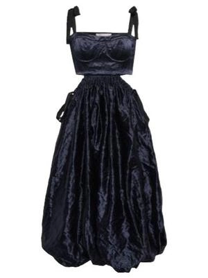 Ulla Johnson Sleeveless Dress With Cutout Waist And Tie-up Straps - Black