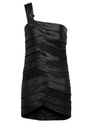 Coperni One-shoulder Asymmetrical Minidress - Black
