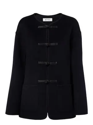 RÓHE Long Sleeve Casual Jacket With Pockets - Navy Blue