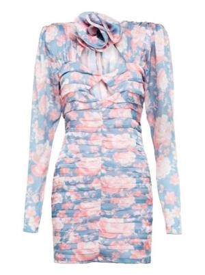 Magda Butrym Floral Silk Cutout Minidress - White