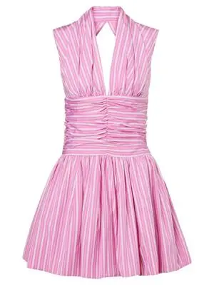 PATOU Sleeveless Striped Mini Dress - Pink