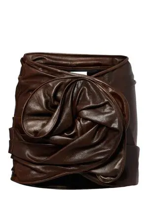 Magda Butrym Leather Midi Skirt - Brown