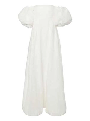Rebecca Vallance Matchmaker Puff Sleeve Off-shoulder Gown - White