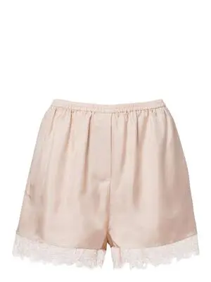 RÓHE Lace-trimmed Silk Shorts - Nude