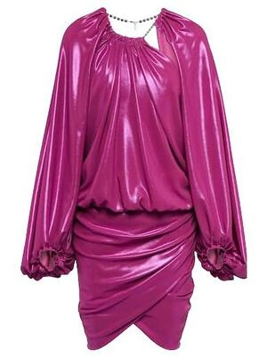 Attico Karen Lamé Georgette Minidress - Pink