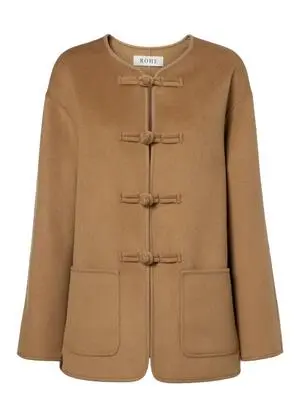 RÓHE Long Sleeve Casual Jacket With Tie Detail - Brown