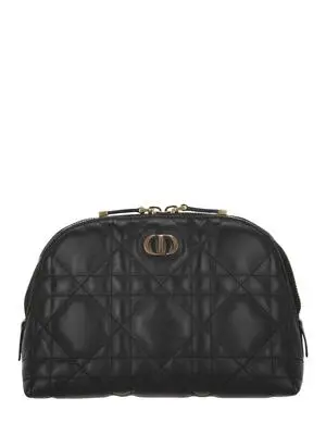 Dior Quilted Zipper Clutch - Black