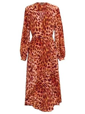 Stella McCartney Cheetah Print Silk Maxi Dress - Red