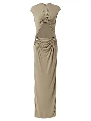 Christopher Esber Pendant Embellished Jersey Maxi Dress - Nude