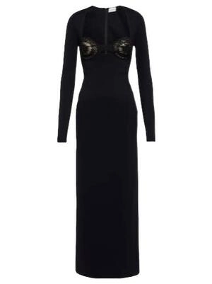 Magda Butrym Crochet-trimmed Midi Dress - Black