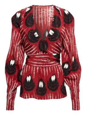 Altuzarra Dagur Printed Silk Blouse - Red