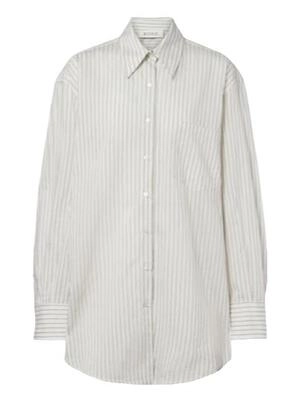 RÓHE Striped Silk And Cotton Shirt - White