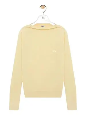 Loewe Merino Wool Sweater With Anagram Embroidery - Nude