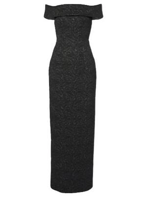 EMILIA WICKSTEAD Sima Off-shoulder Seersucker Cloqué Gown - Black