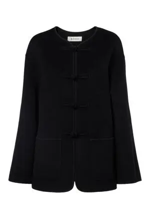 RÓHE Long Sleeve Casual Jacket With Front Patch Pockets - Black