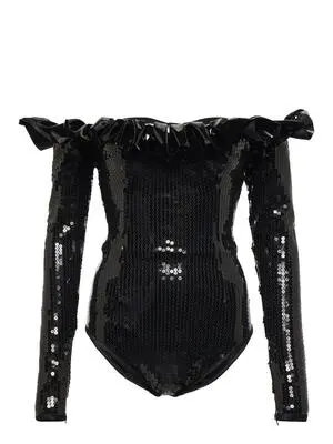 ALESSANDRA RICH Alessandra Rich Sequined Off-Shoulder Bodysuit