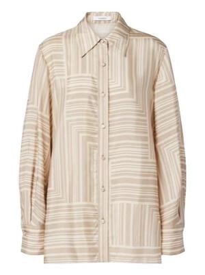 JOSEPH Printed Silk Shirt - Nude