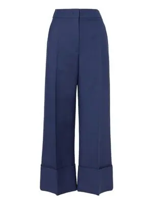 Valentino Garavani Crepe Couture Wide-leg Pants - Blue