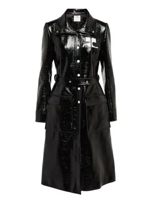 COURREGES Long Sleeved Lapel Collar Windbreaker - Black