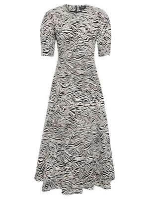 Proenza Schouler Zebra Jacquard A-line Midi Dress - Gray