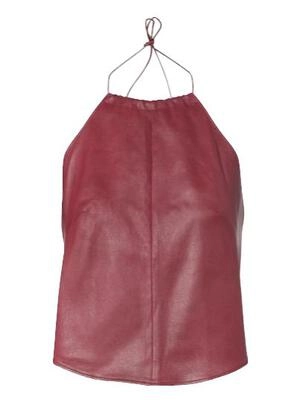 Stouls Rosie Leather Halterneck Top - Red
