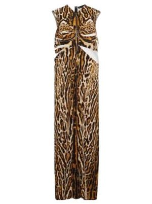 Proenza Schouler Leopard Print Crêpe Maxi Dress - Brown