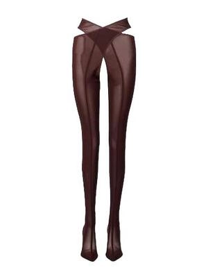 Attico Mesh Over-the-knee Wedge Boots - Black