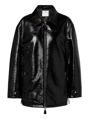 COURREGES Coated Cotton-blend Jacket - Black
