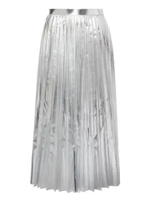 Junya Watanabe Pleated Metallic Midi Skirt - Gray