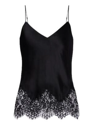 NILI LOTAN Nadine Lace-trimmed Silk Camisole - Black