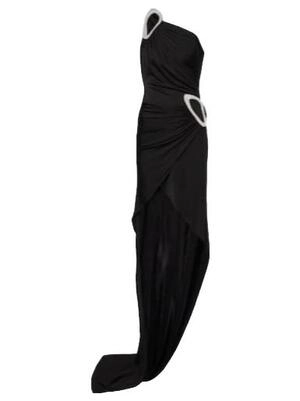 David Koma Embellished Asymmetric Gown - Black