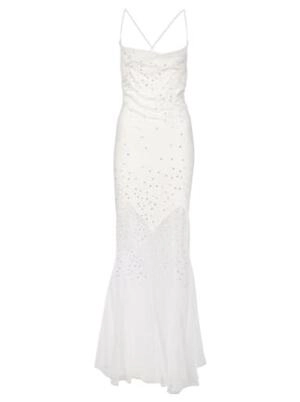 Rabanne Embellished Sheer Gown - White