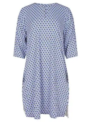 Max Mara Carnet Printed Shift Dress - Blue