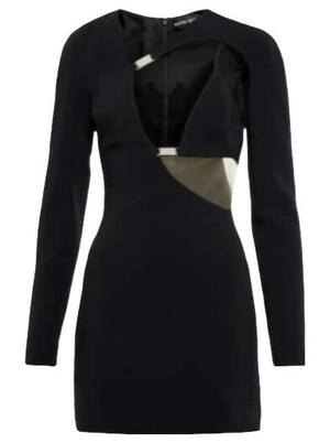 David Koma Cutout Long Sleeve Mini Dress - Black