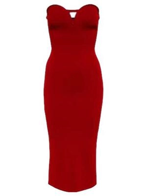 Galvan Thalia Bustier Midi Dress - Red