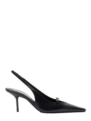 Victoria Beckham Slingback Leather High-heeled Sandals With Stiletto Heel - Black