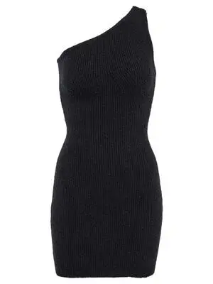 Wardrobe.NYC One-shoulder Ribbed Knit Dress - Black