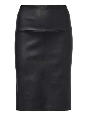 Stouls Gin Leather Midi Skirt - Black