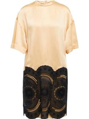 Stella McCartney Embroidered Crewneck Minidress - Nude