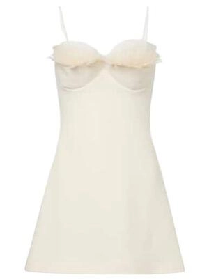 David Koma Ruffled Balconette Minidress - White