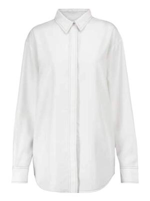 Wardrobe.NYC Button-down Shirt With Contrast Stitching - White