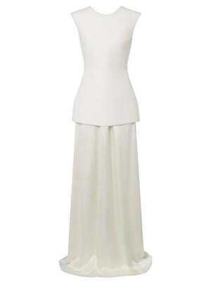 RÓHE Silk-trimmed Wool-blend Gown - White