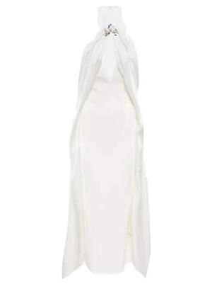 David Koma Halterneck Midi Dress - White