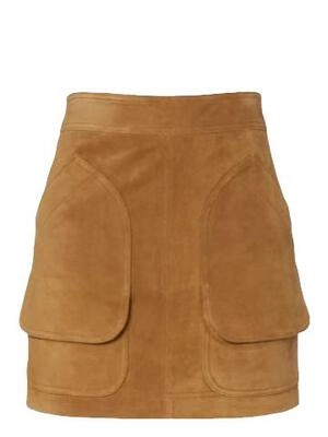 Veronica Beard Norwood Suede Miniskirt - Brown