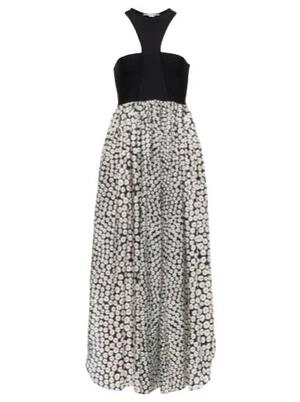 Stella McCartney Floral Print Maxi Dress With Racer Back Detail - Gray