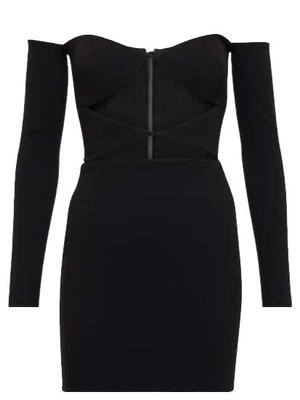 Alex Perry Off-shoulder Cutout Mini Dress - Black